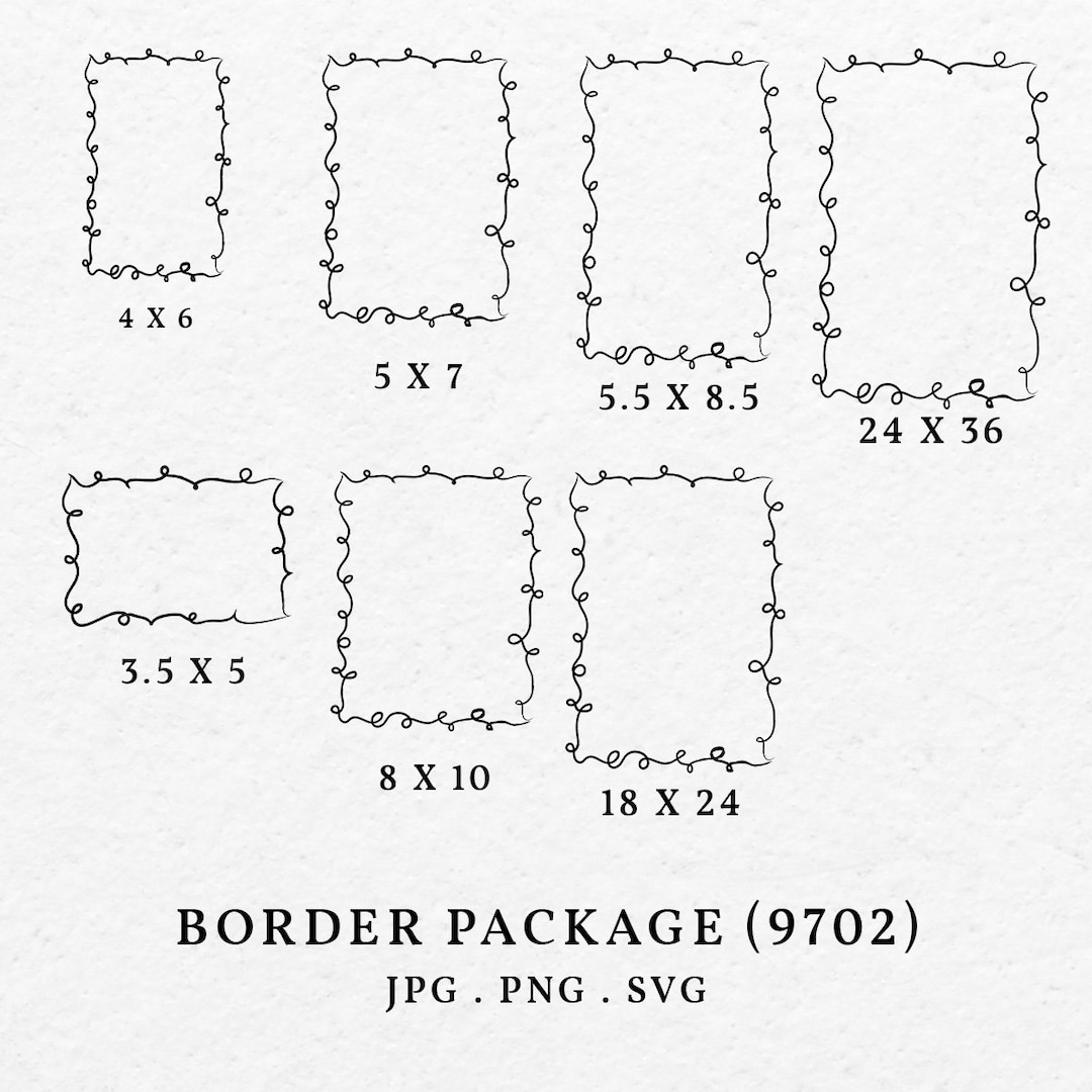 Scribble Border Illustration Package Bundle SVG PNG - Hand Drawn ...