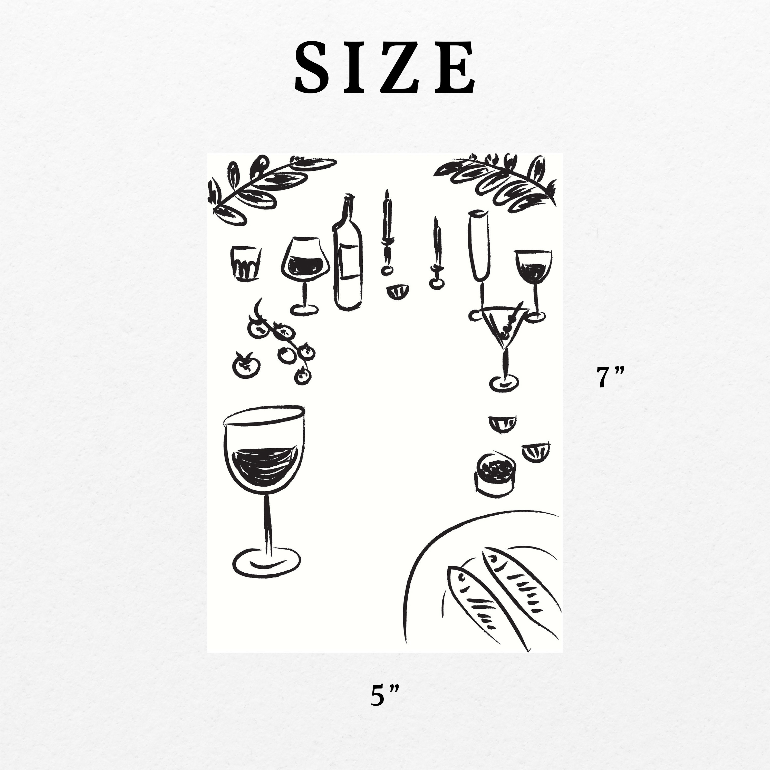 Menu Template Card Illustration 5x7 Bundle Hand Drawn Food and Drink ...