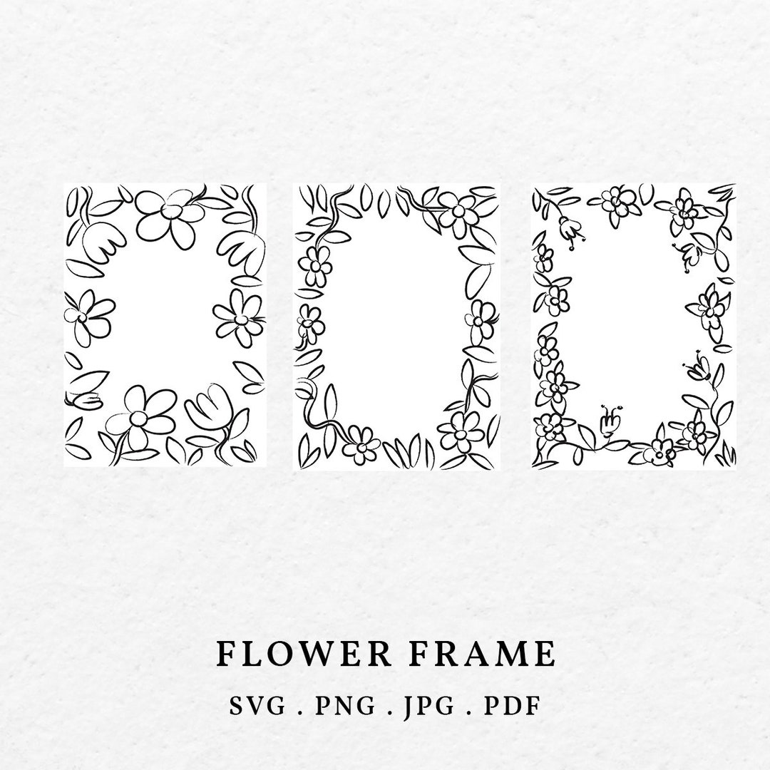 Flower Frame Illustration SVG PNG Bundle - Florist Border for Wedding ...
