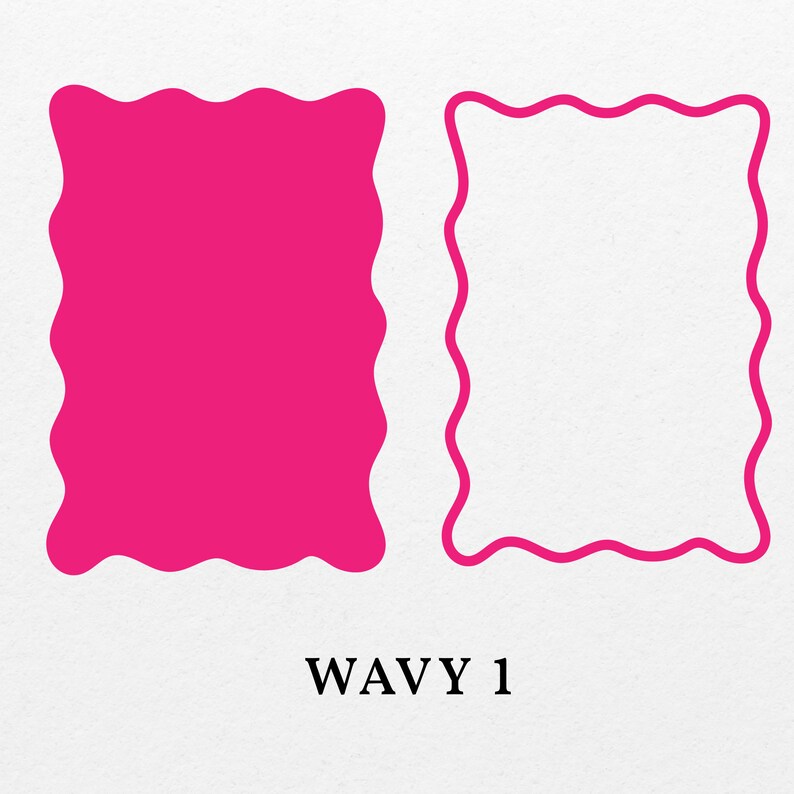 Wavy Border and Wavy Background 5x7 SVG PNG Wedding Invitation ...