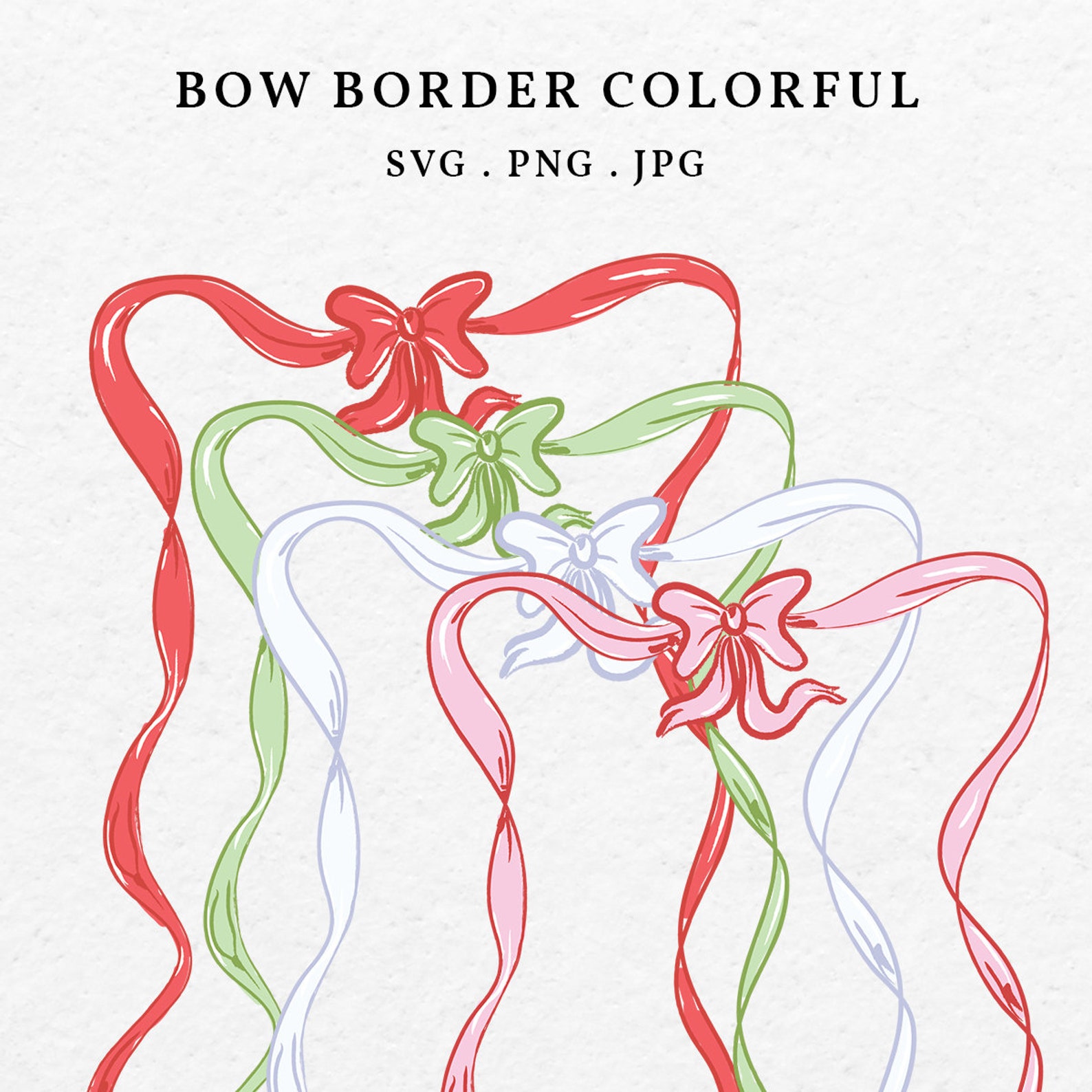 Bow Border Frame Illustration PNG SVG Bundle Hand Drawn Whimsical ...