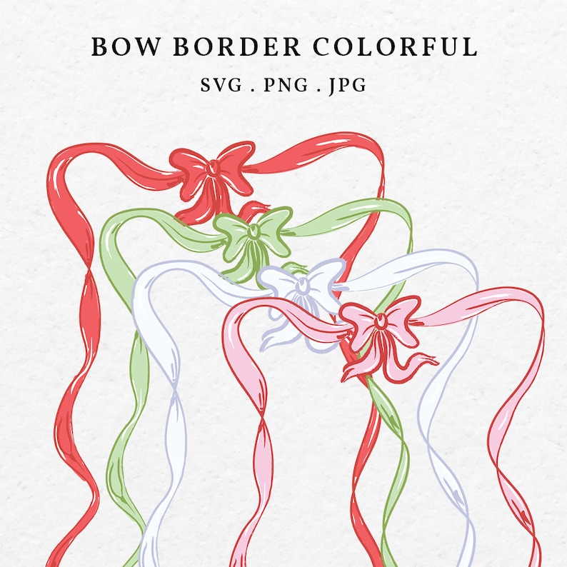 Bow Border Frame Illustration PNG SVG Bundle Hand Drawn Whimsical ...