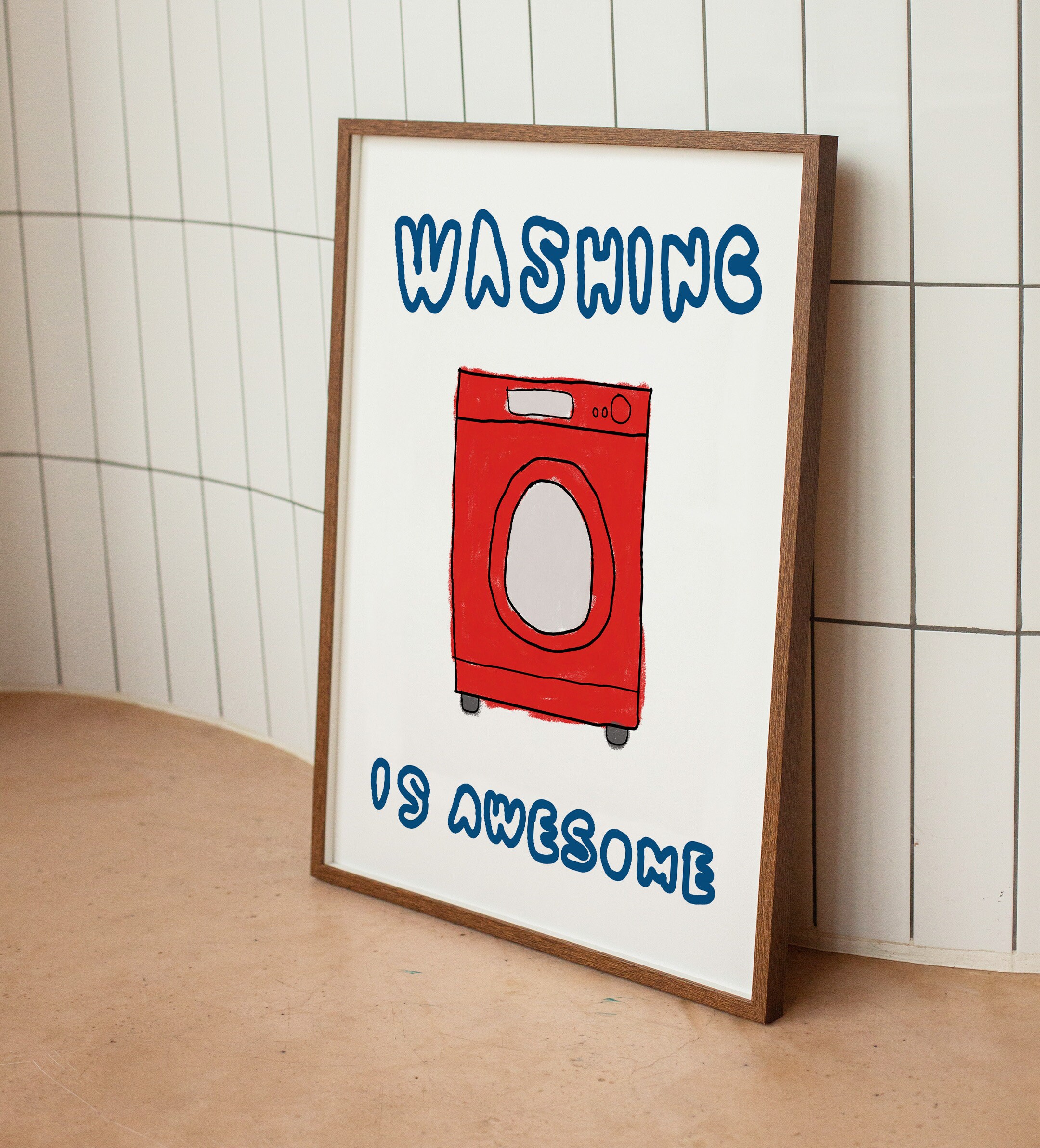 Washing is Awesome Washing Machine Poster Washing Wall Art - Etsy