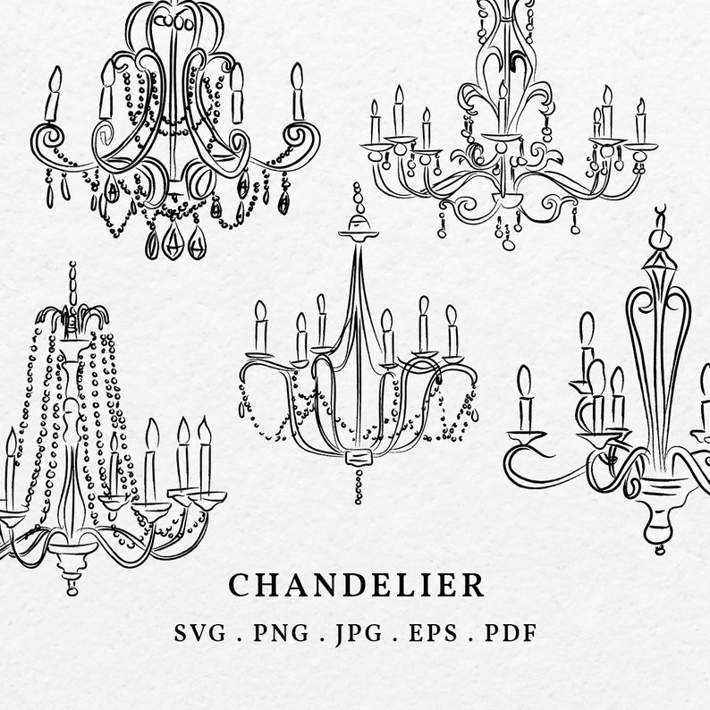 Chandelier Lamp Crystal Illustration SVG PNG Drawing Elegant Lamp ...