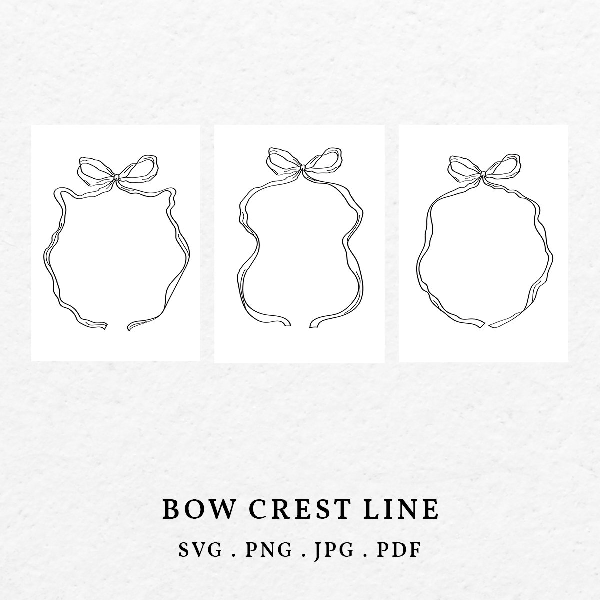 Bow Scribble Border Frame Illustration Bundle SVG PNG Bows Crest for ...