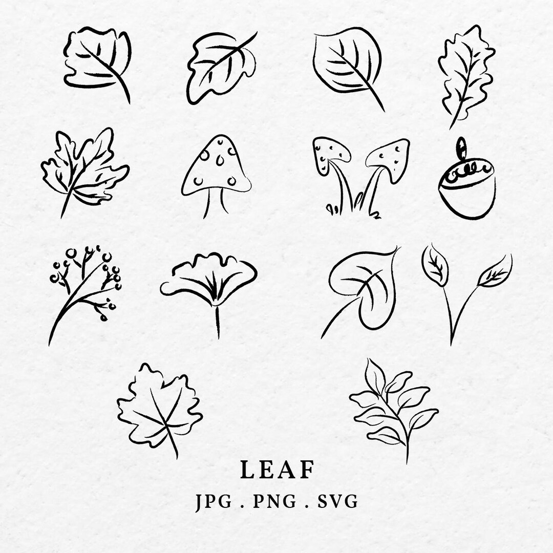 Hand Drawn Halloween Autumn Leaves Illustration Clip Art Icon SVG PNG ...