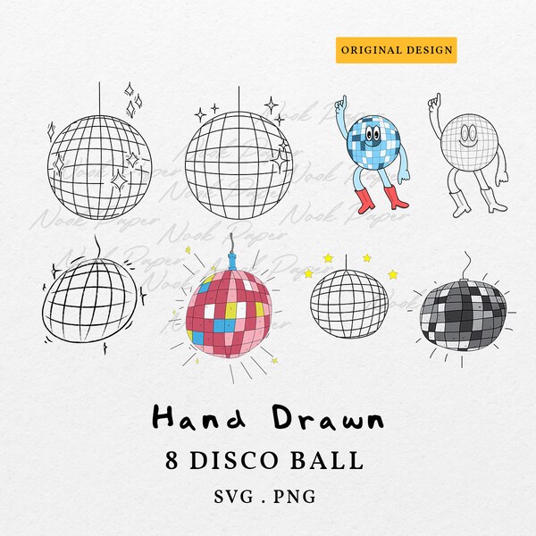 Disco Ball Line Drawing - Etsy