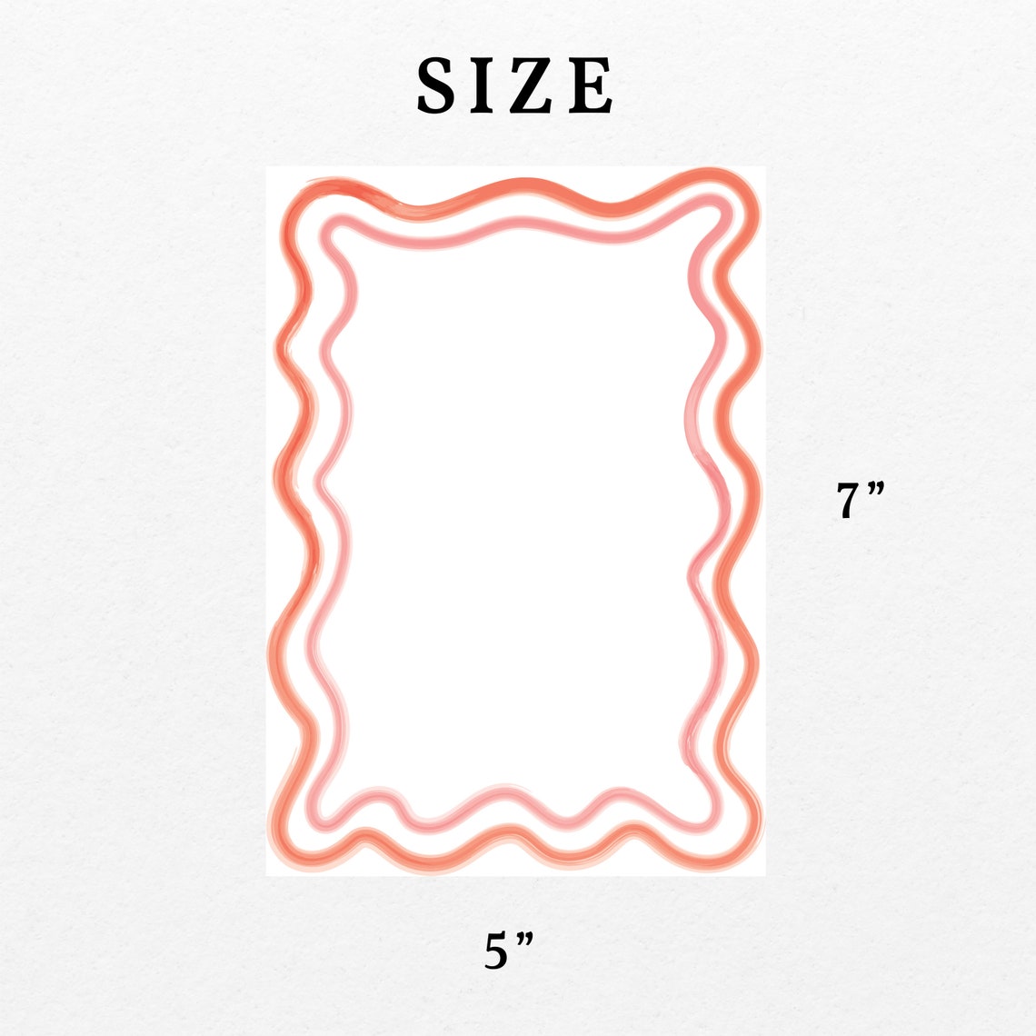 Watercolor Wavy Scalloped Frame Border - Hand Drawn Curved Border ...