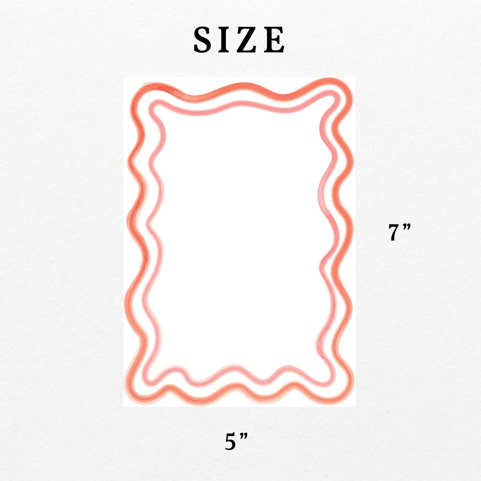 Watercolor Wavy Scalloped Frame Border - Hand Drawn Curved Border ...
