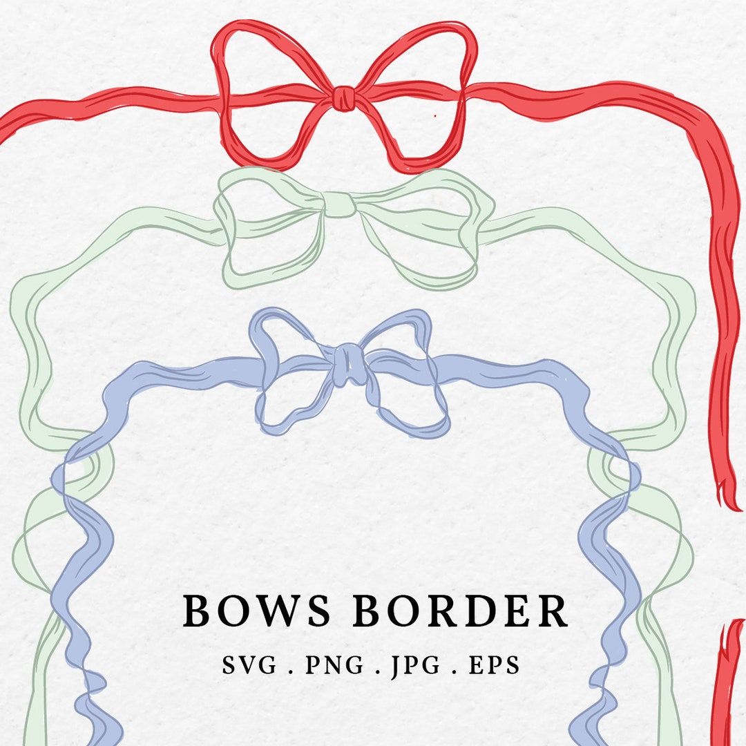 Hand Drawn Bows Border Frames Illustration SVG PNG Wedding - Etsy