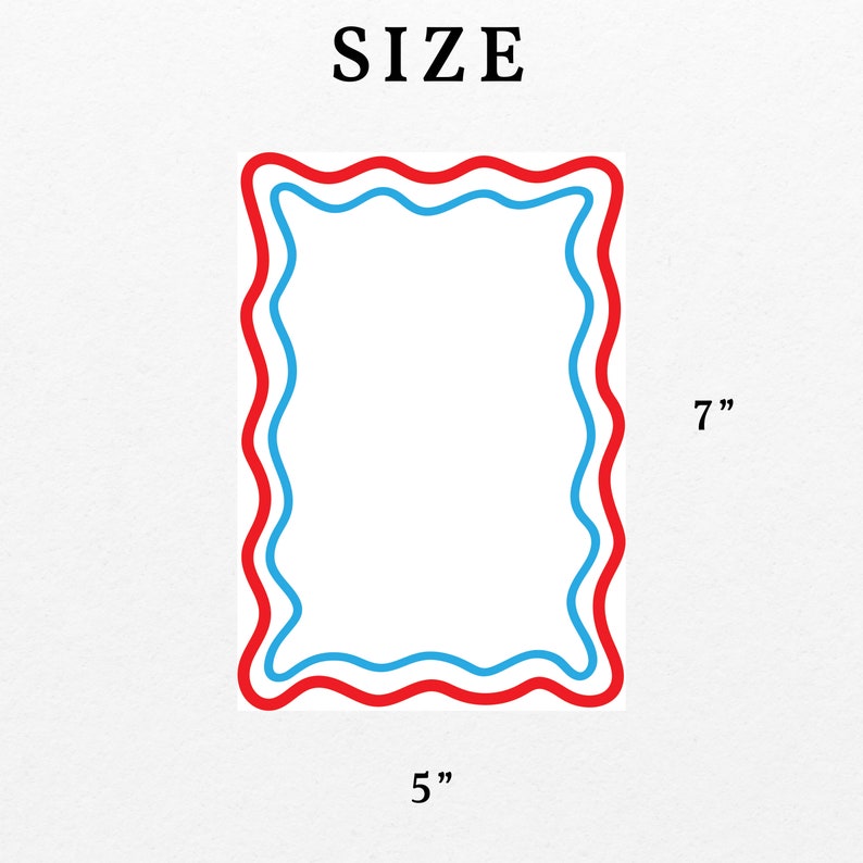 Colorful Wavy Border Frame Illustration Bundle (SVG, PNG) - Etsy