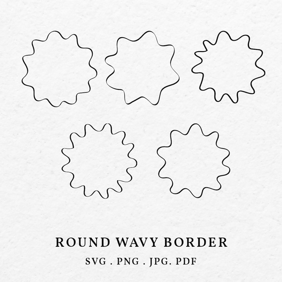 Round Wavy Frame Illustration SVG PNG Bundle - Hand Drawn Circle Wavy ...
