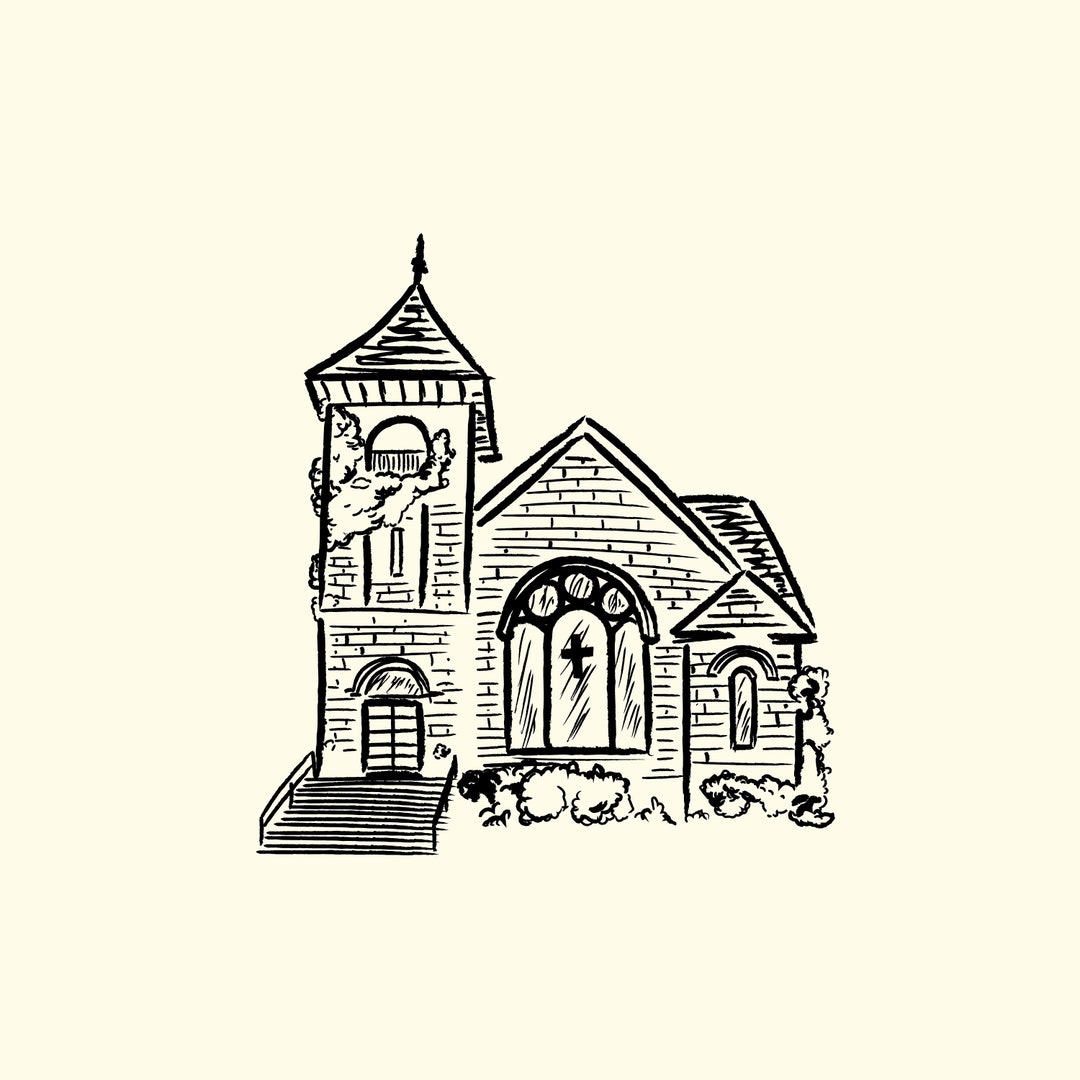 Hand Drawn Bespoke Church Illustration - Sketch Custom Wedding Gift ...