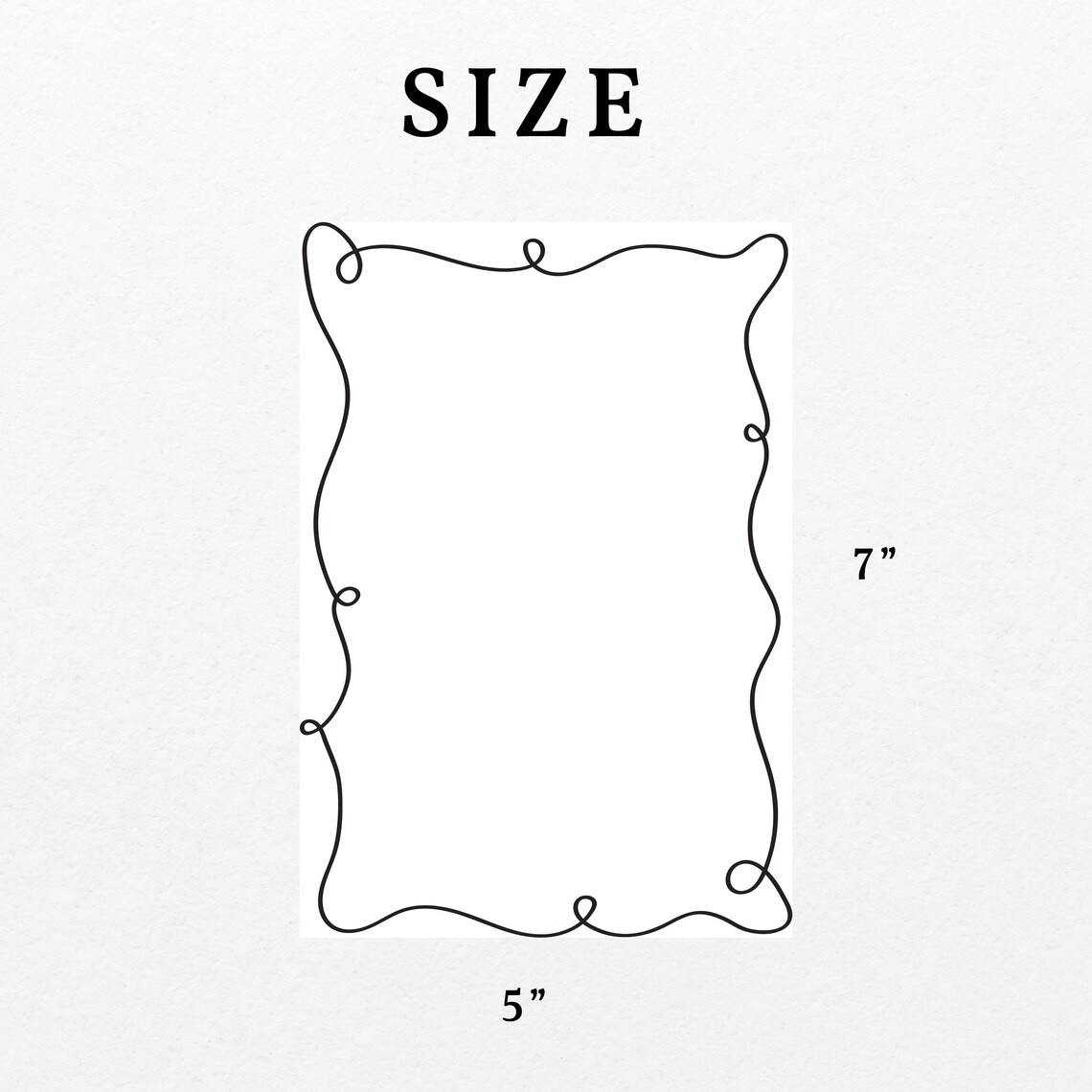 Wavy Squiggle Border Illustration SVG PNG Hand Drawn Wavy Curly Frame ...