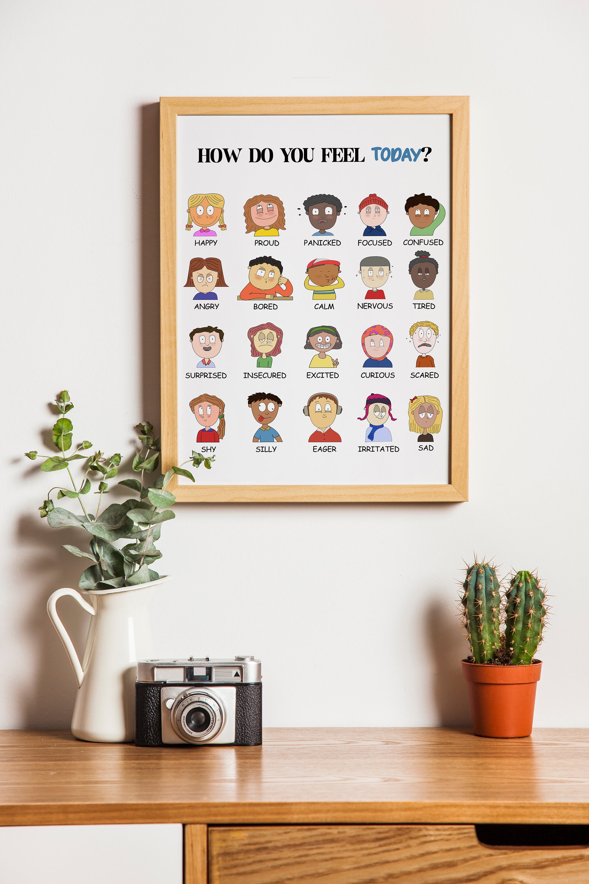 How Do You Feel Today Feelings Chart Poster for Kids and Toddlers ...