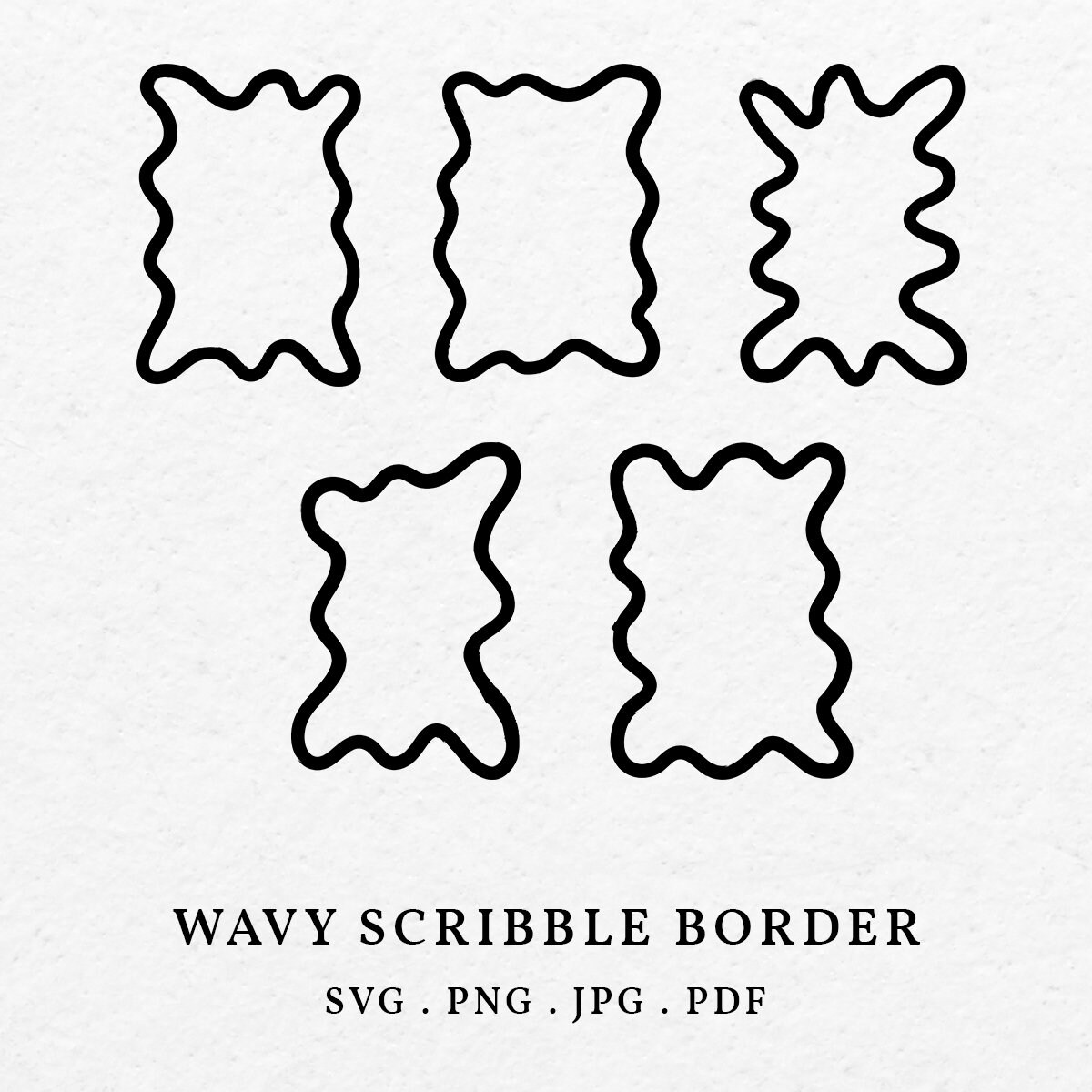 Wavy Scribble Border Frame Illustration PNG SVG - Hand Drawn Curvy ...