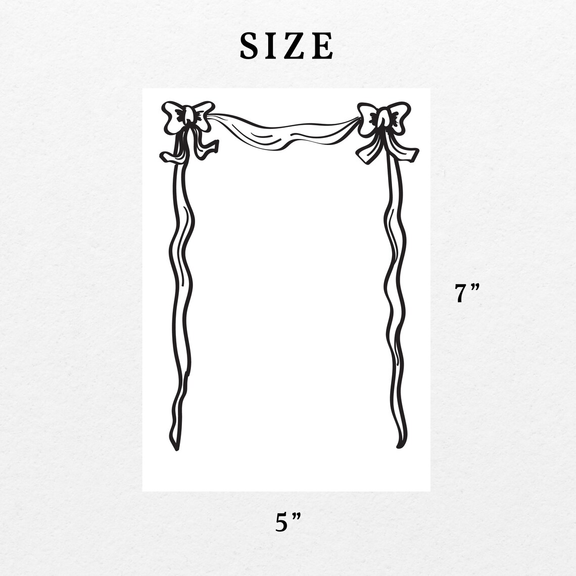 Wavy Bow Border Illustration Bundle, Wedding Invitation Frame (SVG, PNG ...