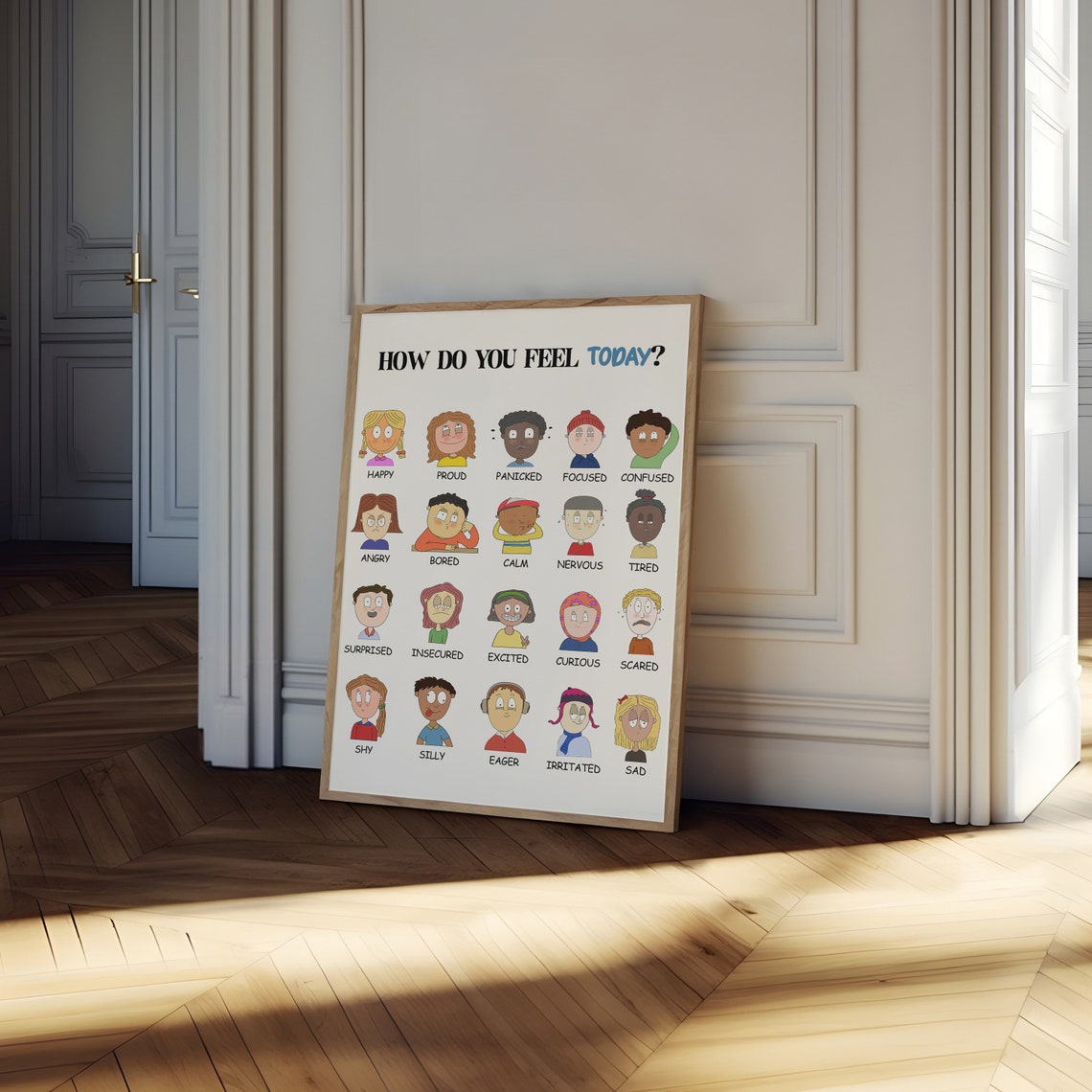How Do You Feel Today Feelings Chart Poster for Kids and Toddlers ...