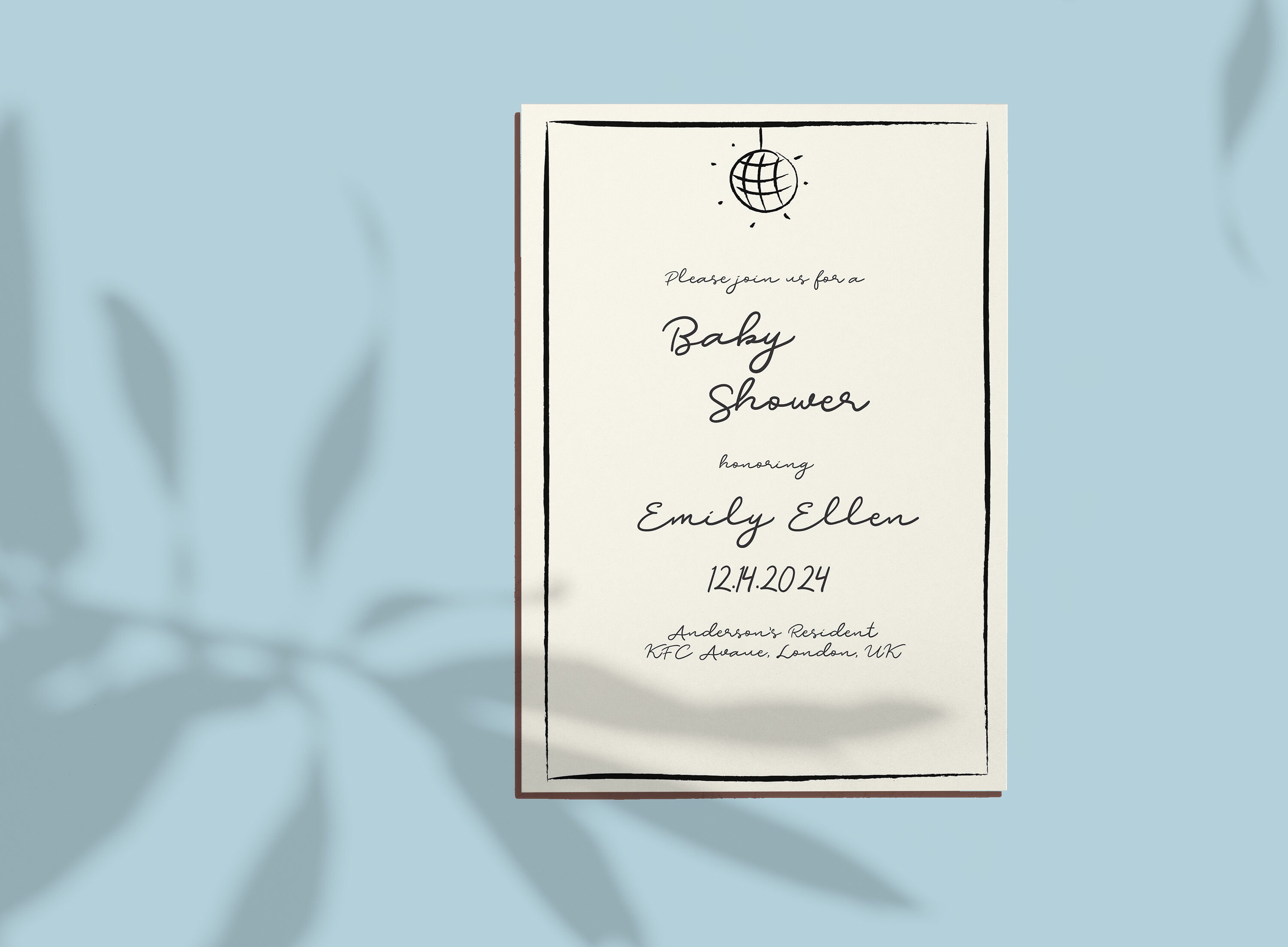 Disco Ball Scribble Border Frame Illustration SVG PNG Bundle Hand Drawn ...