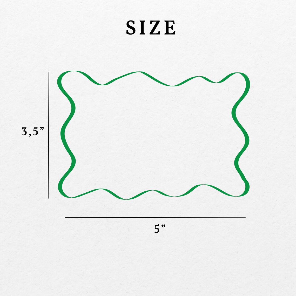 Wavy Border Table Place Card Template 5x3.5 SVG PNG - Wedding ...