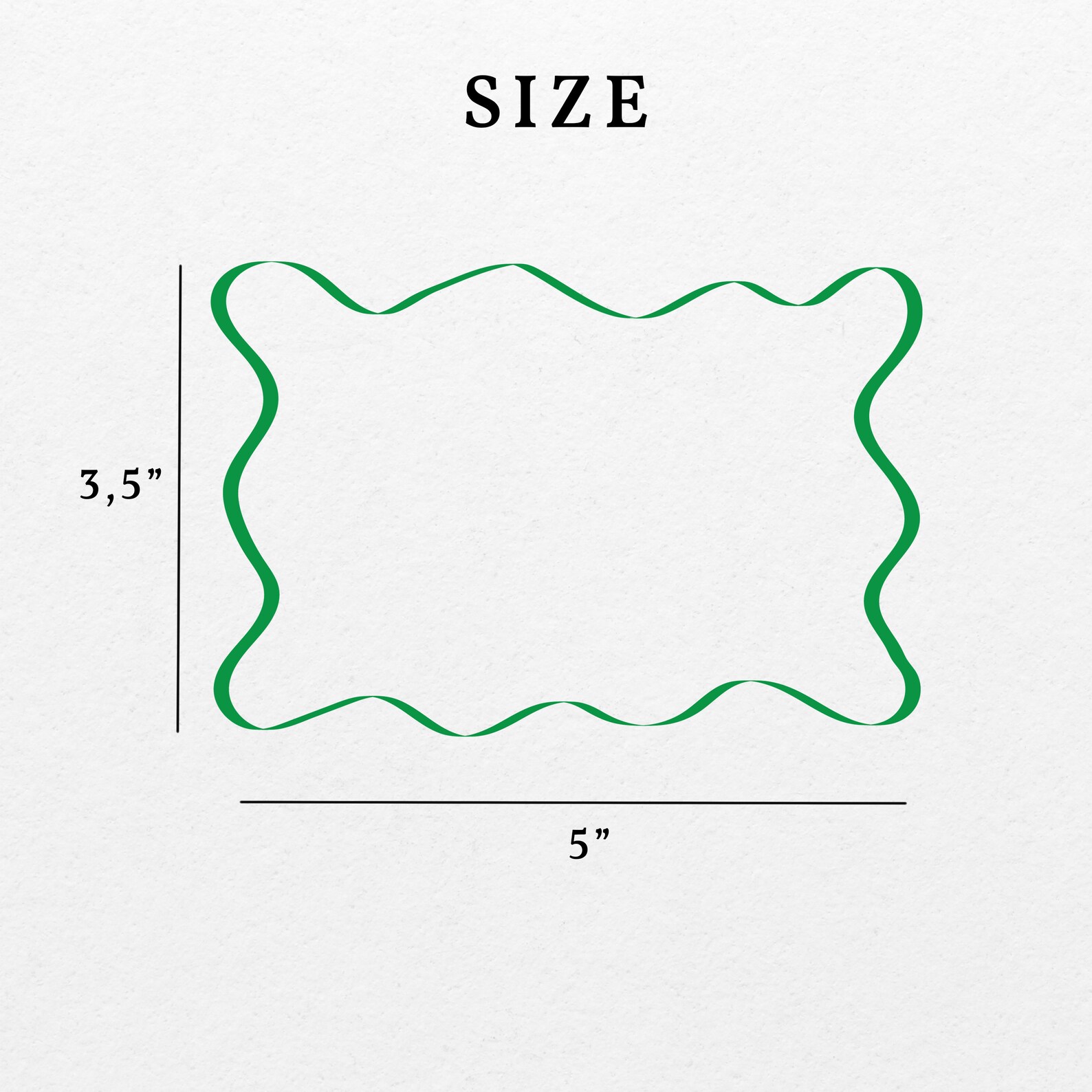 Wavy Border Table Place Card Template 5x3.5 SVG PNG Wedding Invitation ...
