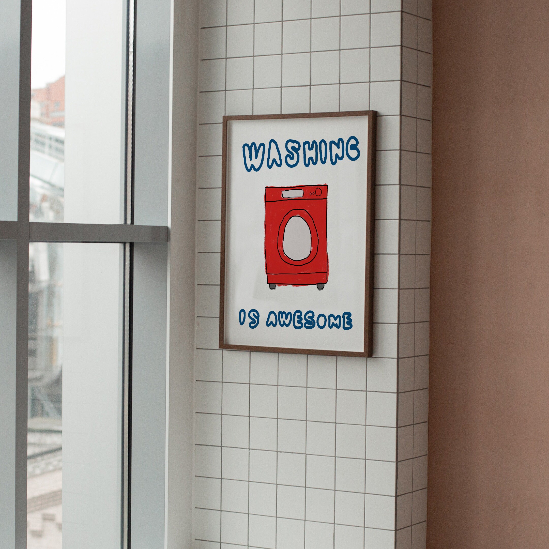 Washing is Awesome Washing Machine Poster Washing Wall Art - Etsy