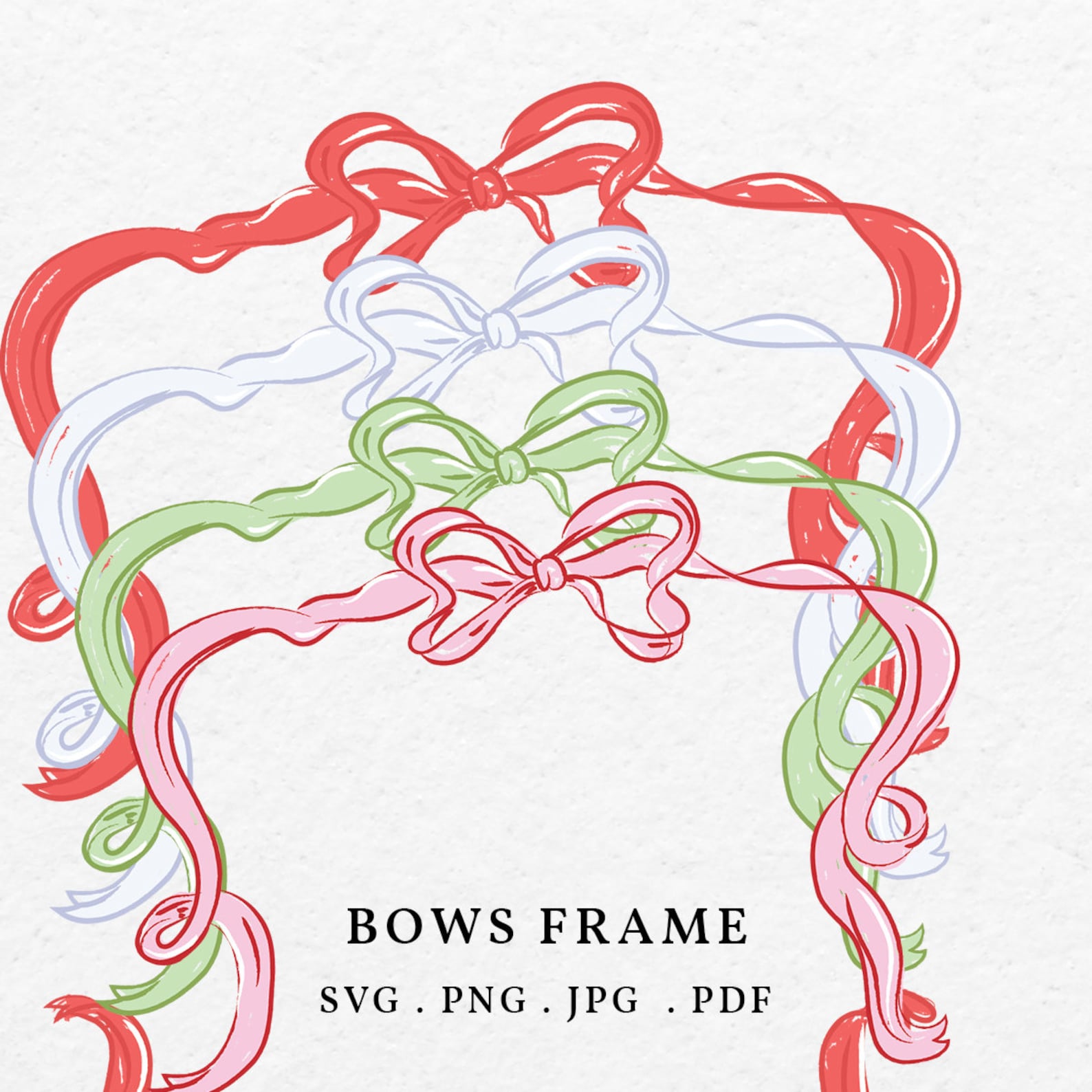 Bows Frame Border Illustration SVG PNG Bundle Colorful Frame for Baby ...