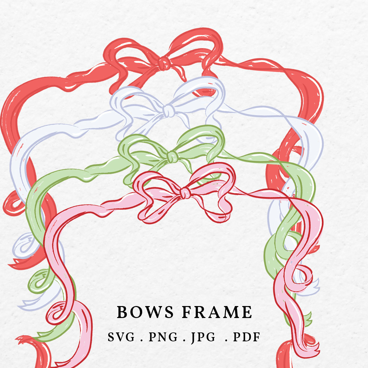 Bows Frame Border Illustration SVG PNG Bundle Colorful Frame for Baby ...