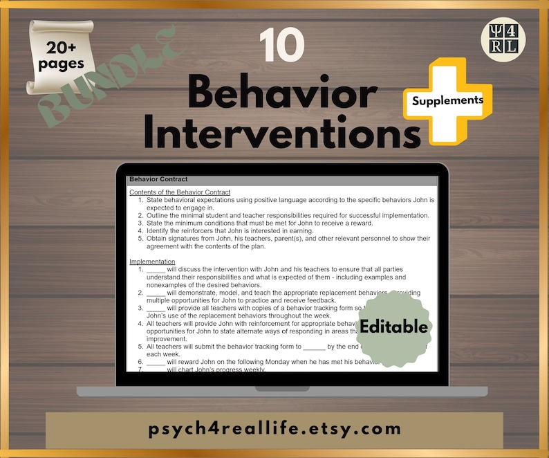 Behavior Interventions, 10 Full-length, With Supplementary Resources - Etsy