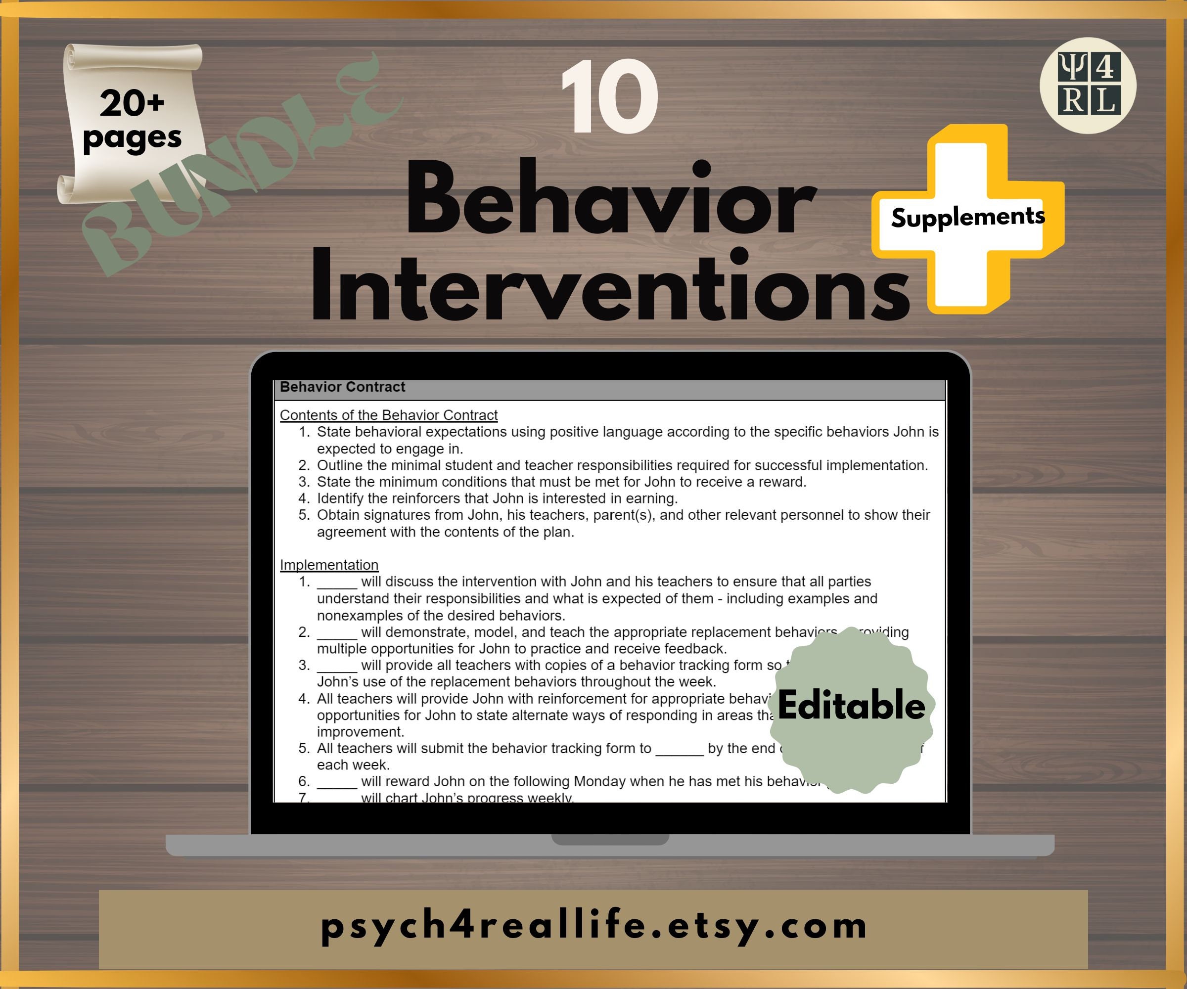 Behavior Interventions, 10 Full-length, With Supplementary Resources - Etsy