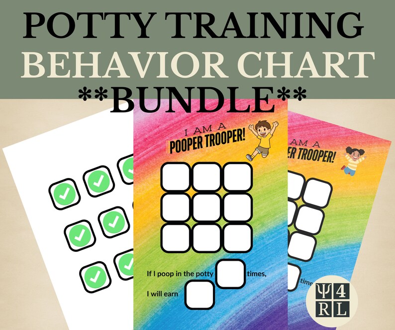 Potty Training Behavior Chart Bundle Pooper Trooper - Etsy