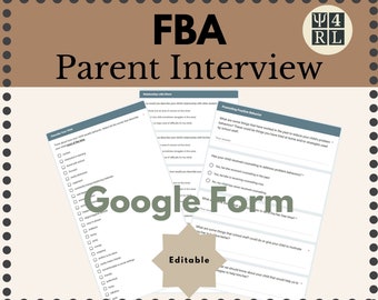 FBA Interview Google Form Bundle, FBA Parent Interview, FBA Teacher ...
