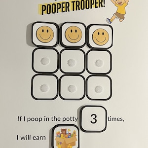 Potty Training Behavior Chart (boy) Pooper Trooper - Etsy