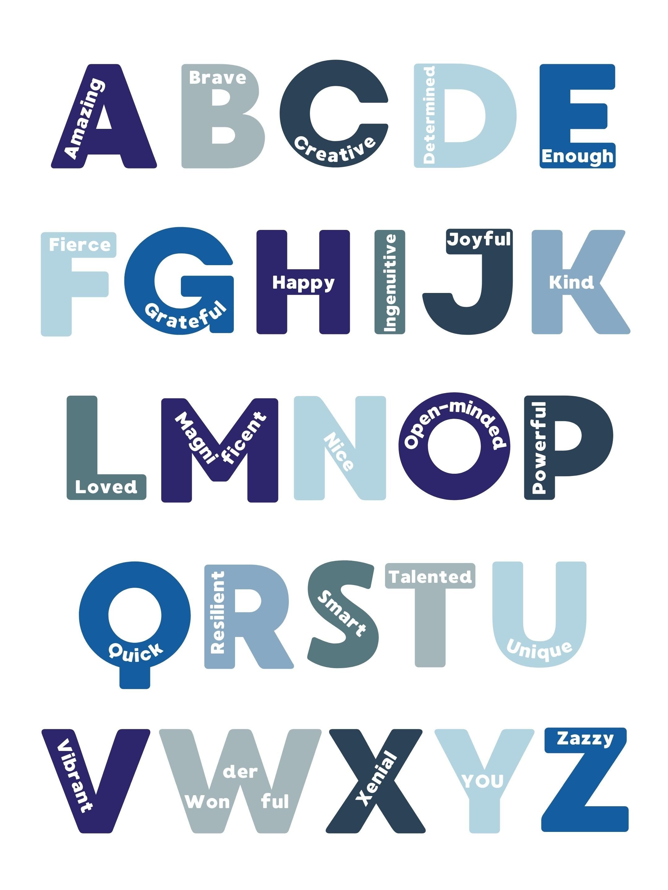 ABC Affirmations Poster Digital Download - Etsy