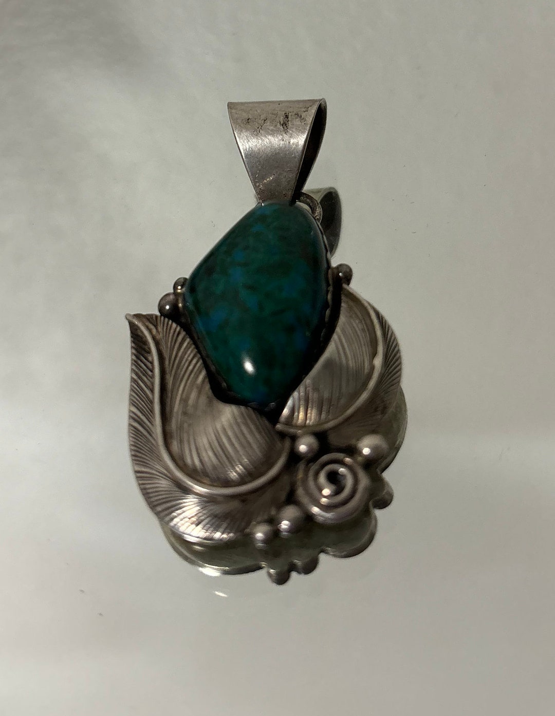 Sterling Silver Native American Navajo Morningstar Pendant Green / Blue ...