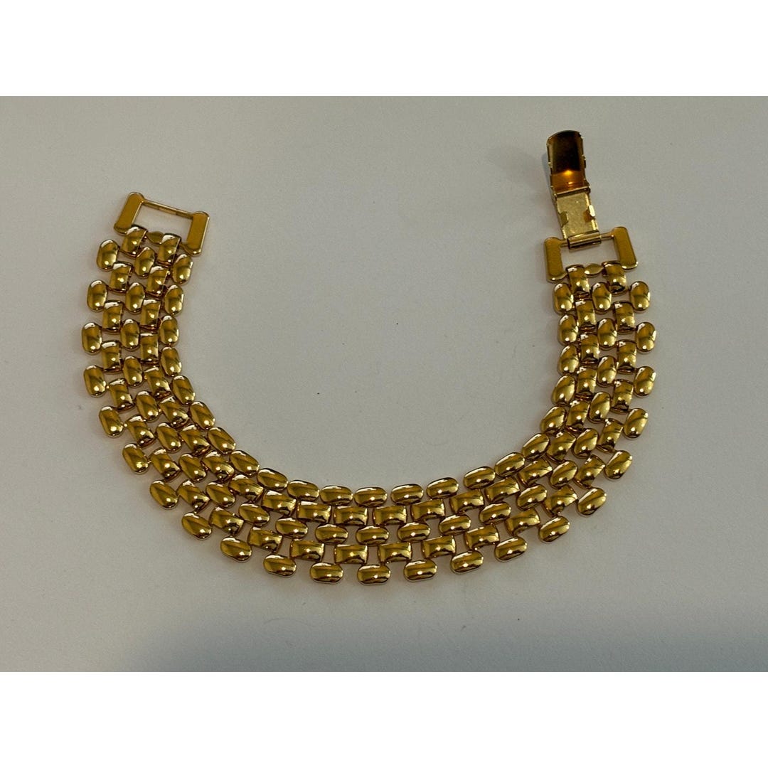 Vintage Napier Bracelet Gold Tone Size 7.5" - Etsy