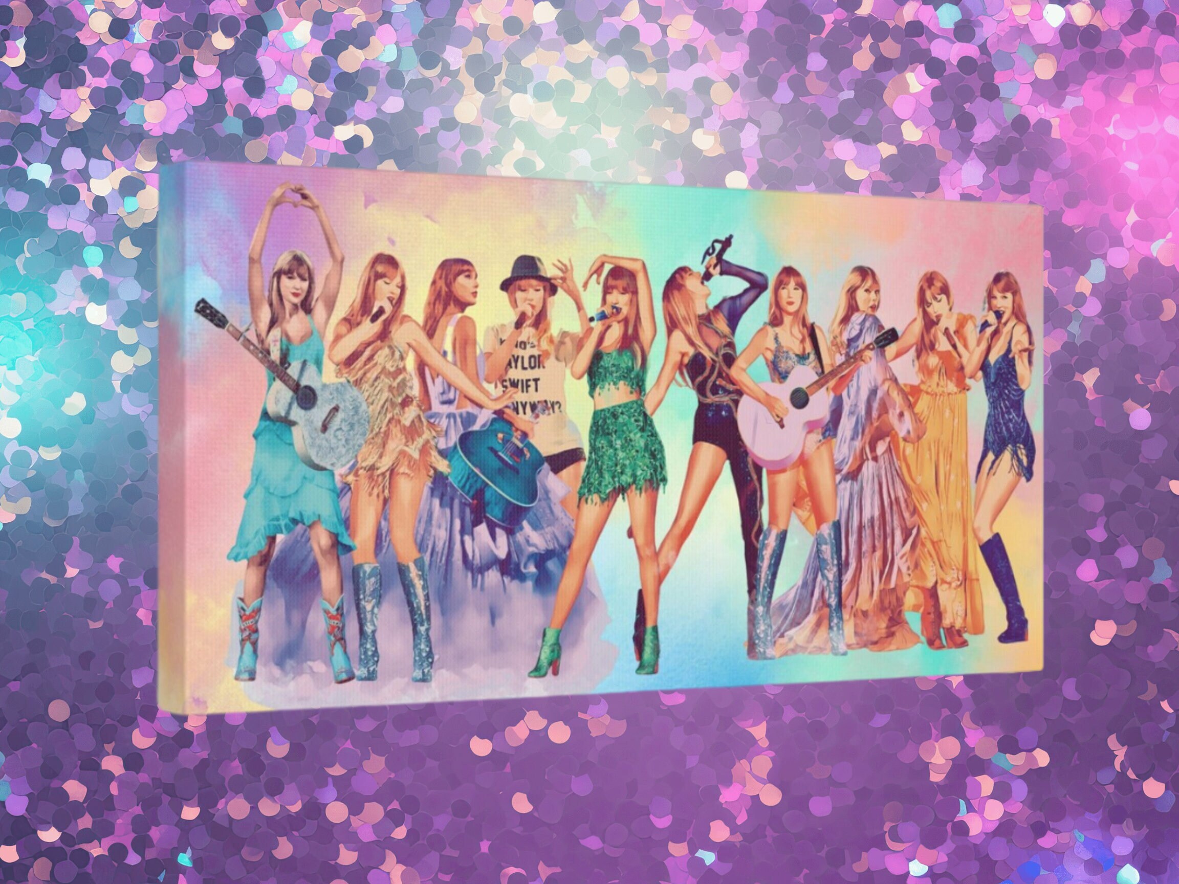 Taylor Swifties Eras Concert Tour Fashion Collage 20 X 10 Inch ...