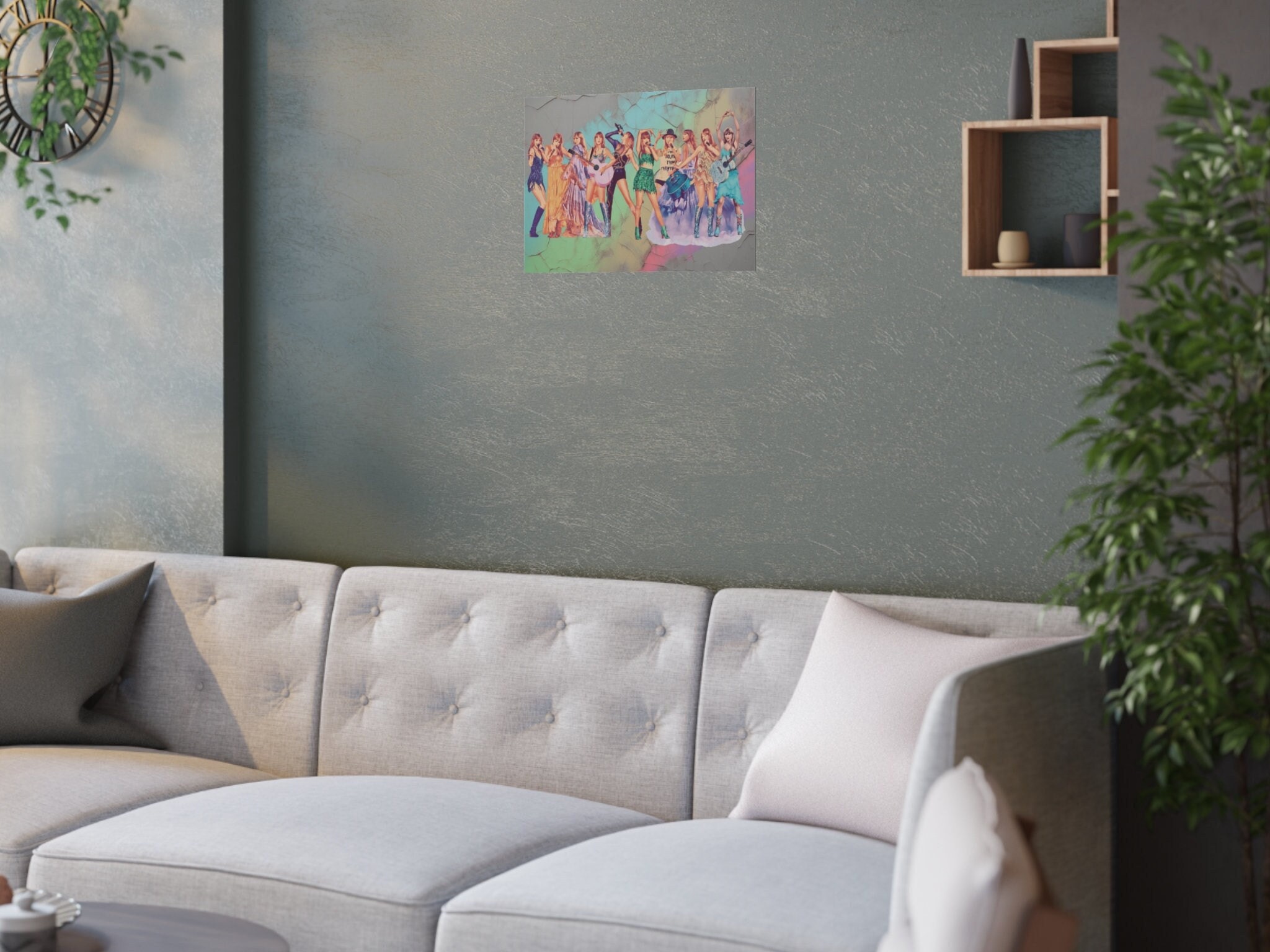 Taylor Swifties Eras Tour Multi Size Rainbow Background Concert Poster ...