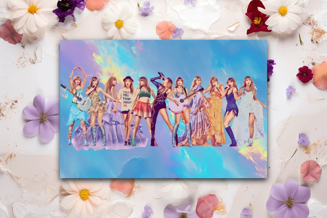Taylors Blue Sky Eras Tour Multi Size Horizontal Concert Decor Gifts ...
