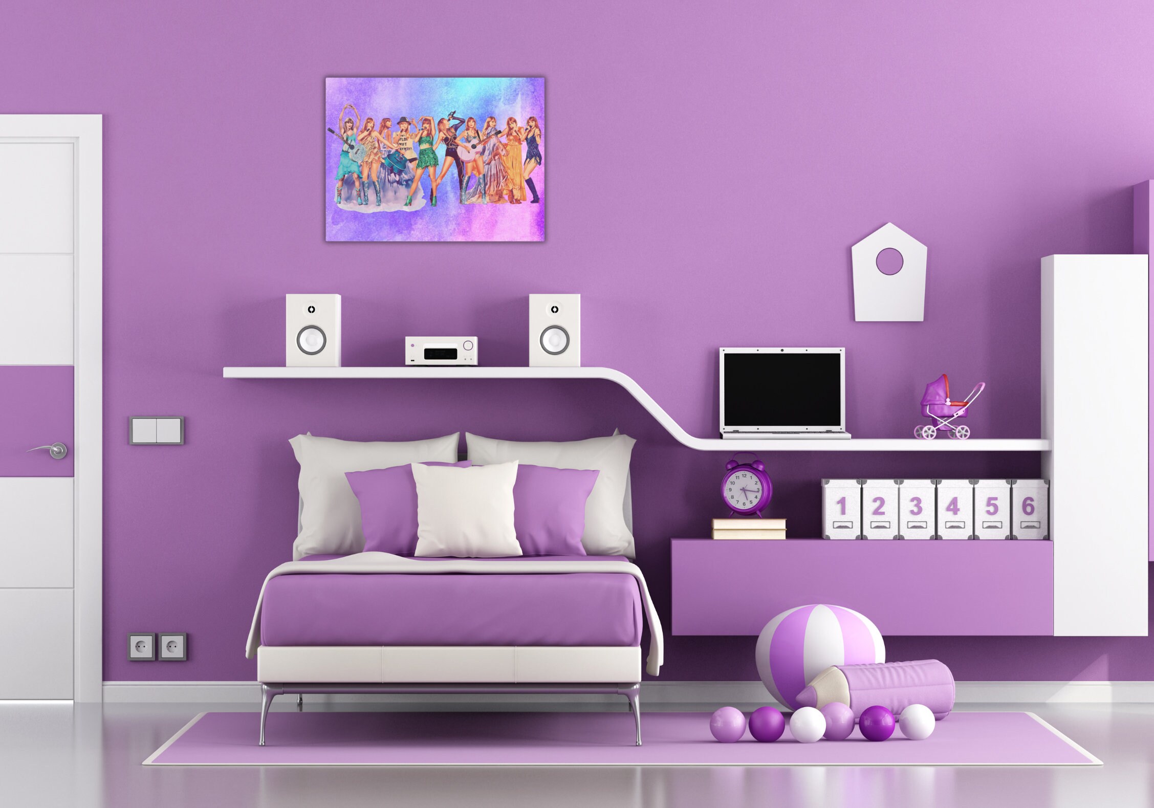 Taylor Swifties Pink Blue Watercolor Background Horizontal Concert ...