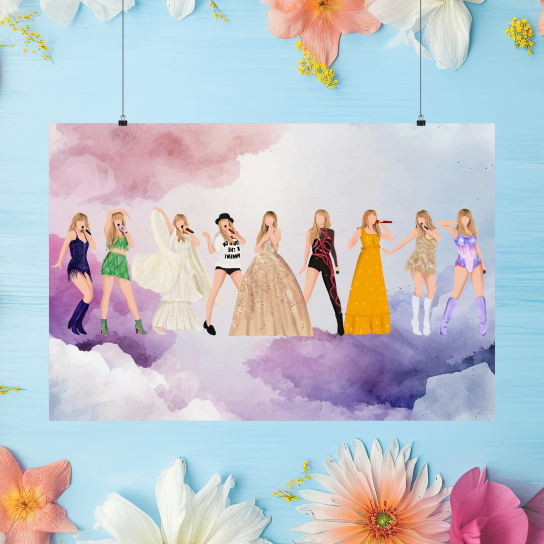 Taylor Swifties Eras Tour Pink Purple Blue Cloud Background Concert ...