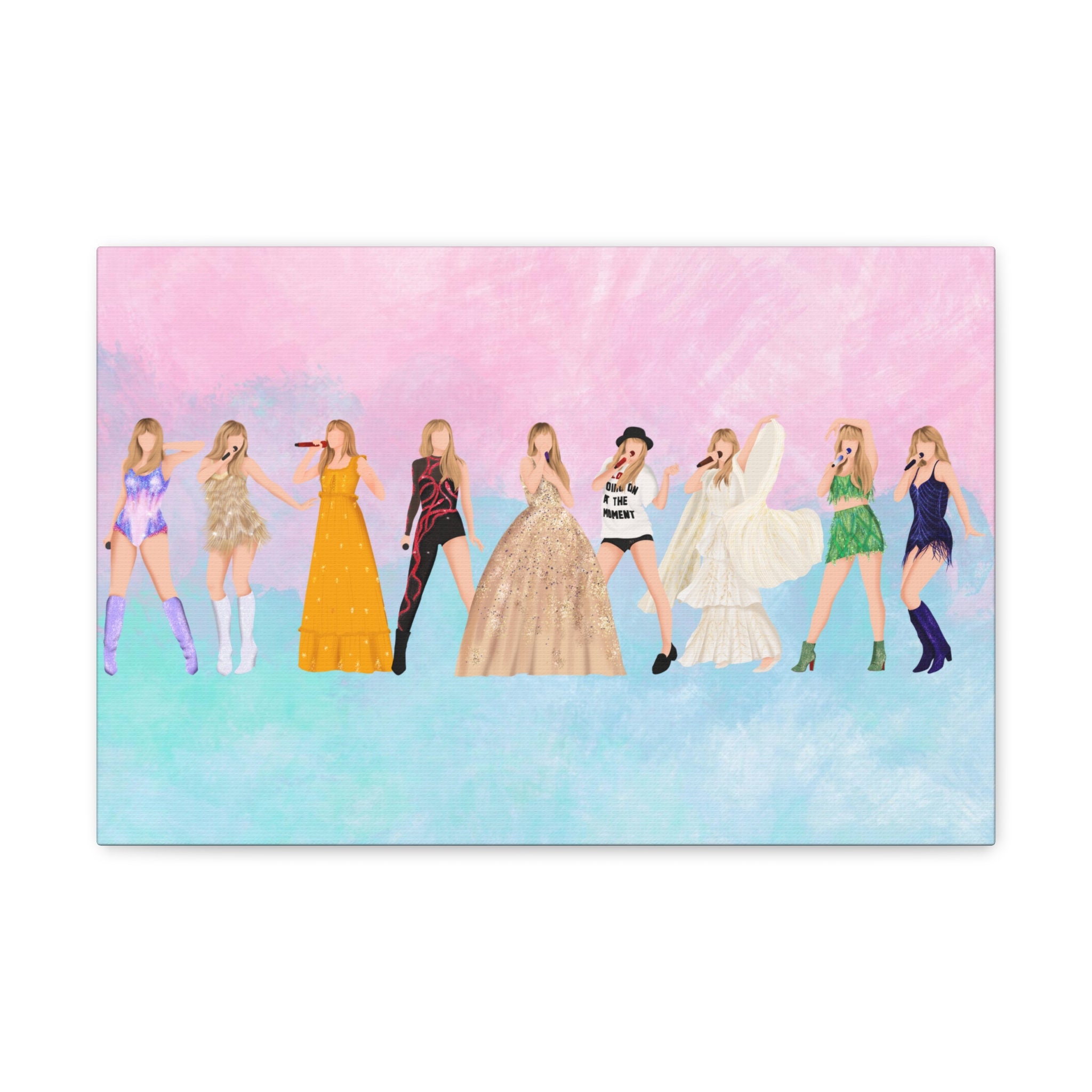 Taylor Swifties Pink and Blue Pastel Watercolor Eras Tour 18x12 Inch ...