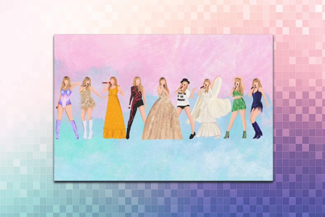 Taylor Swifties Pink and Blue Pastel Watercolor Eras Tour 18x12 Inch ...