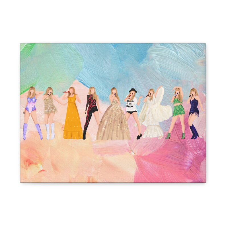 Taylor Swifties Eras Tour Fashion Icons 16 X 12 Canvas Tapestry Wall ...