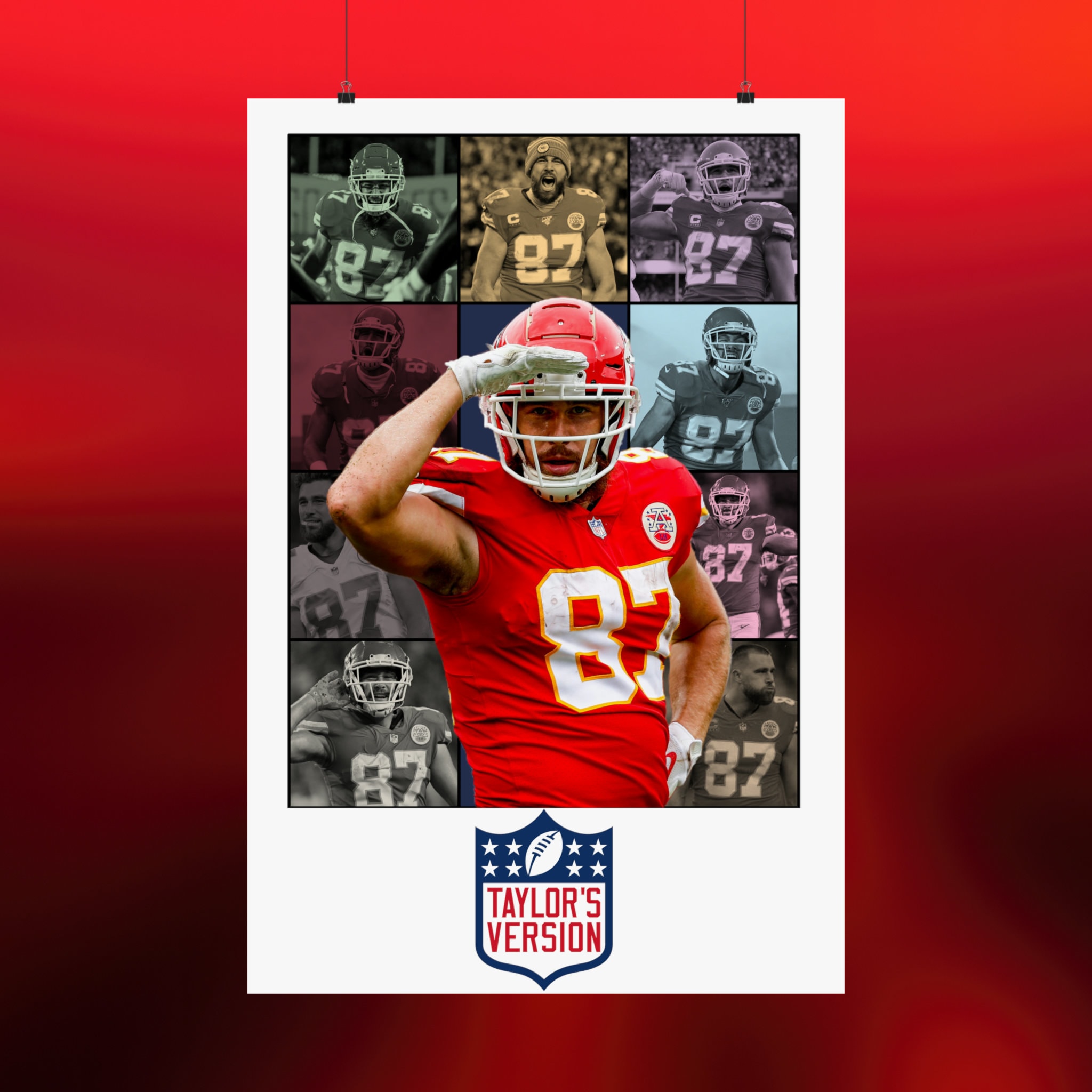 Eras Tour, Taylo version, Travis Chiefs Limited Edition Football Poster ...