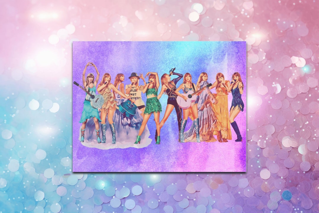 Taylor Swifties Pink Blue Watercolor Background Horizontal Concert ...