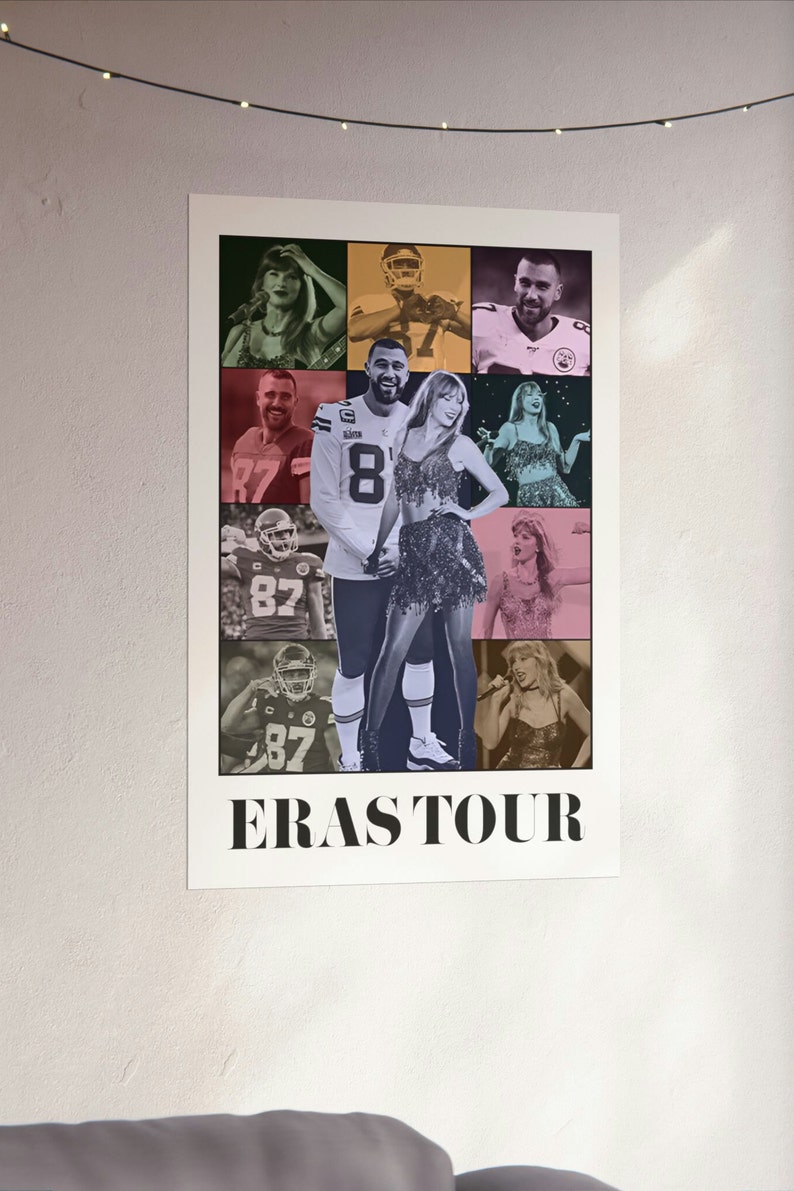 Eras Tour, Travis and Travis Version, 24 X 36 Inch Kansas City Football ...