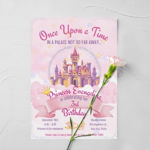 Once Upon a Time Invite| Princess Theme Invite| Editable Digital ...