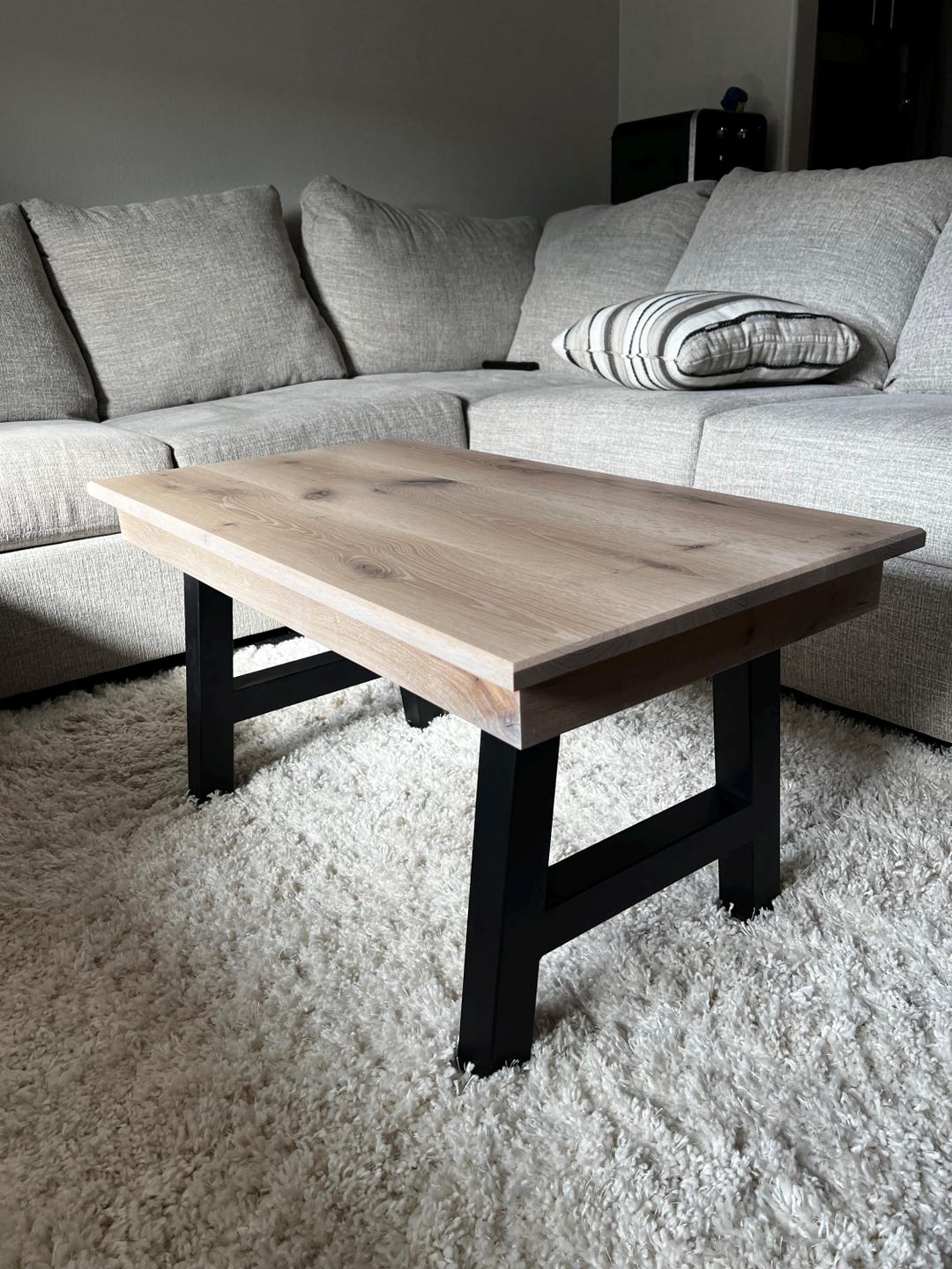 Rustic White Oak Coffee Table, Hand Crafted Table, Custom Table, Solid ...