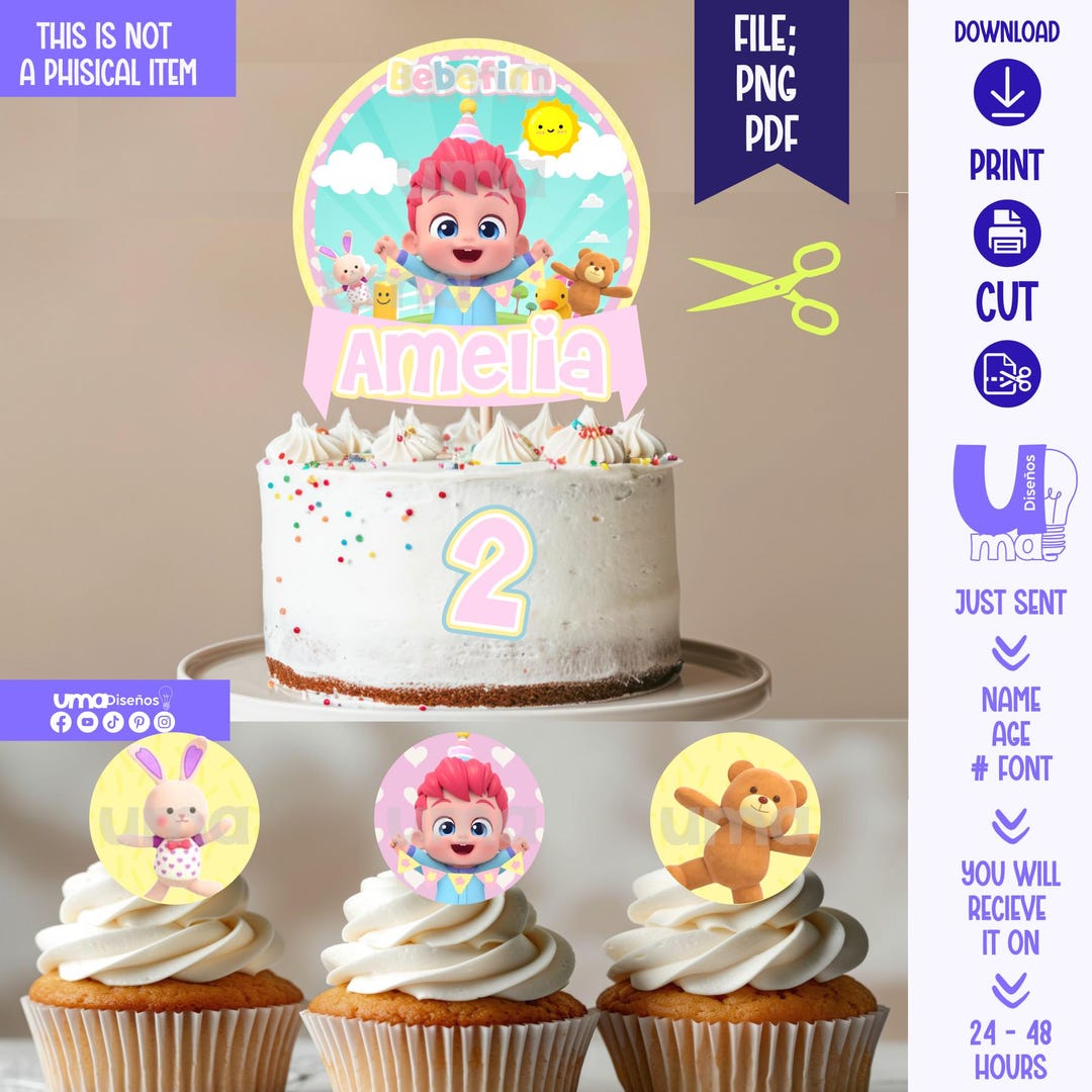 Printable Bebefinn Cake Topper Customizable Cake Toppers Personalized ...